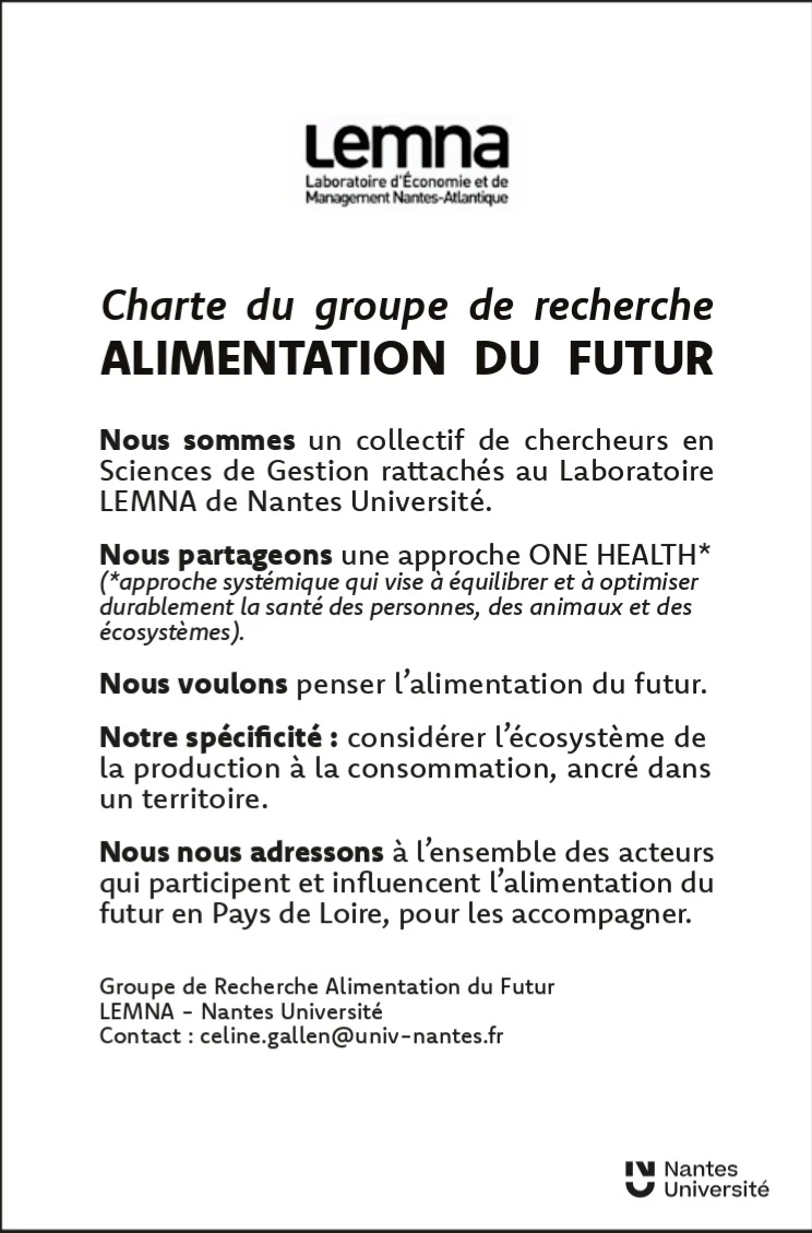 Le Groupe de Recherche "ALIMENTATION du FUTUR" - Laboratoire d'Economie ...